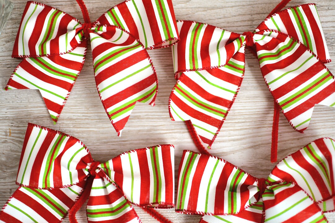 Set of 12 Christmas Bows Classic Christmas Tree Decoration . New Year ...