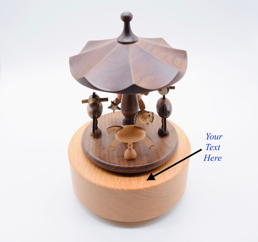 Personalized Carousel Wooden Music Box - Etsy