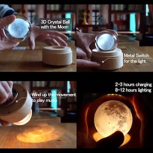 Personalized 3D Crystal Ball Music Box Luminous Rotating With ...