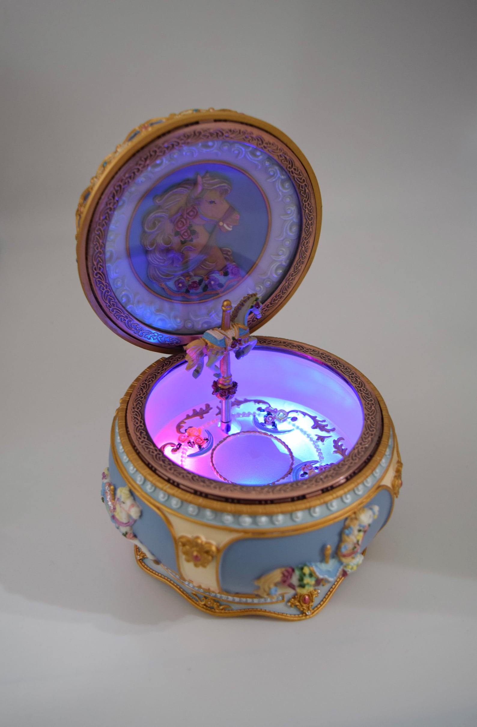 Personalized Classical Carousel Horse Music Box LED Lights Twinkling ...