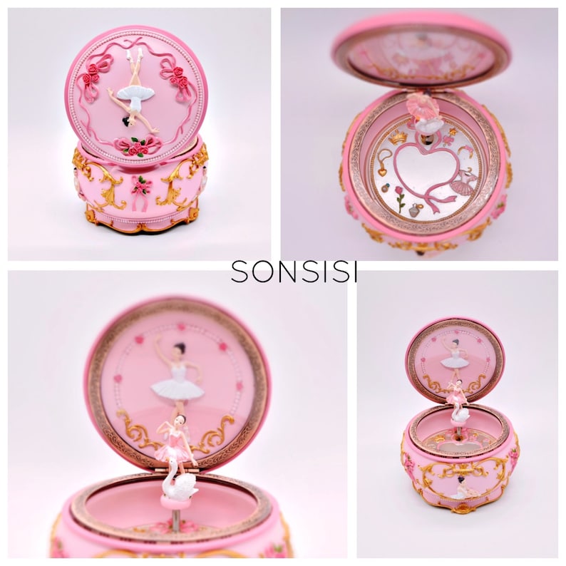 Personalized Ballerina Girl, Mechanism Rotate Music Box With Colorful ...