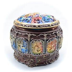 Personalized Vintage Music Box With Constellations Rotating Goddess LED ...