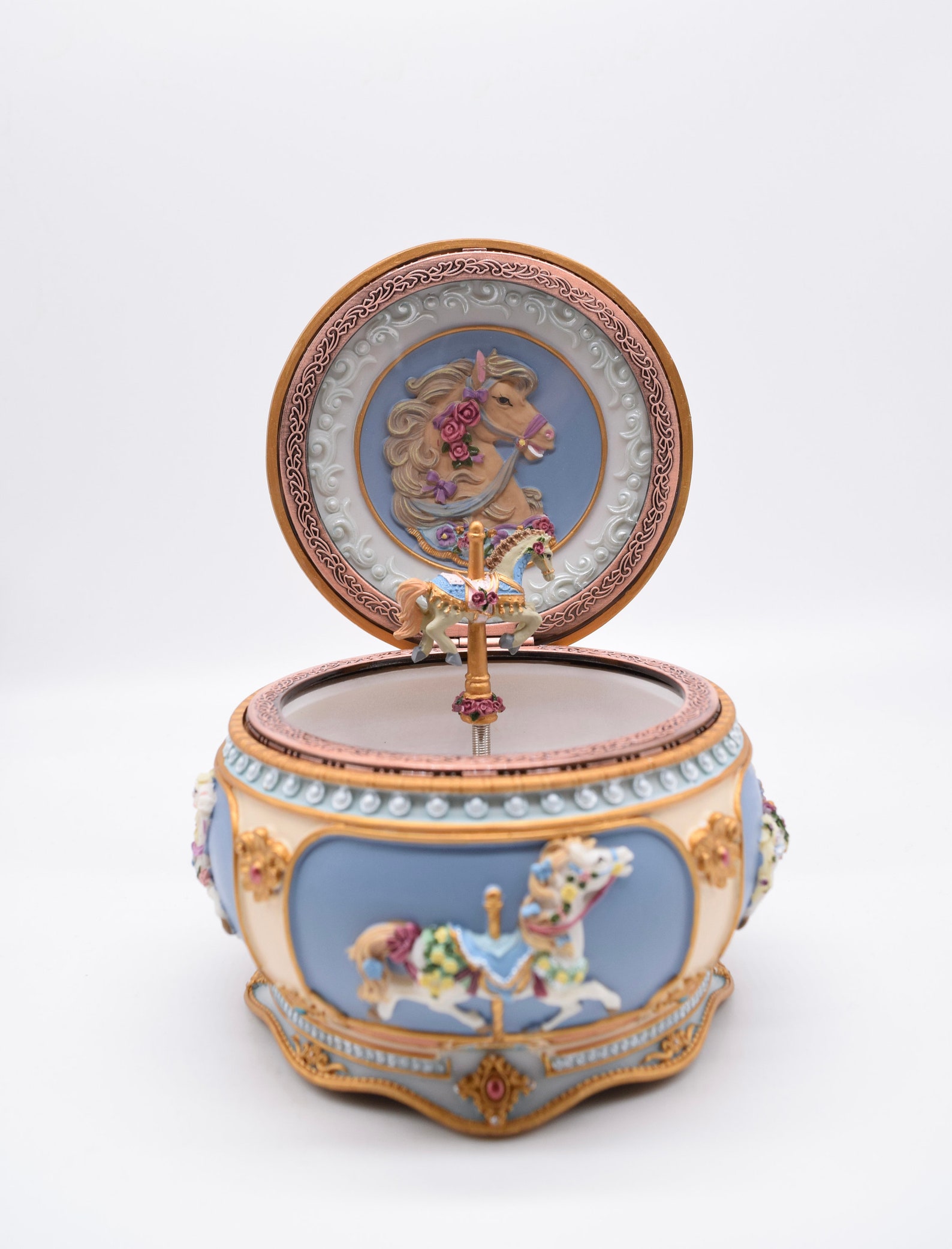 Personalized Classical Carousel Horse Music Box LED Lights Twinkling ...