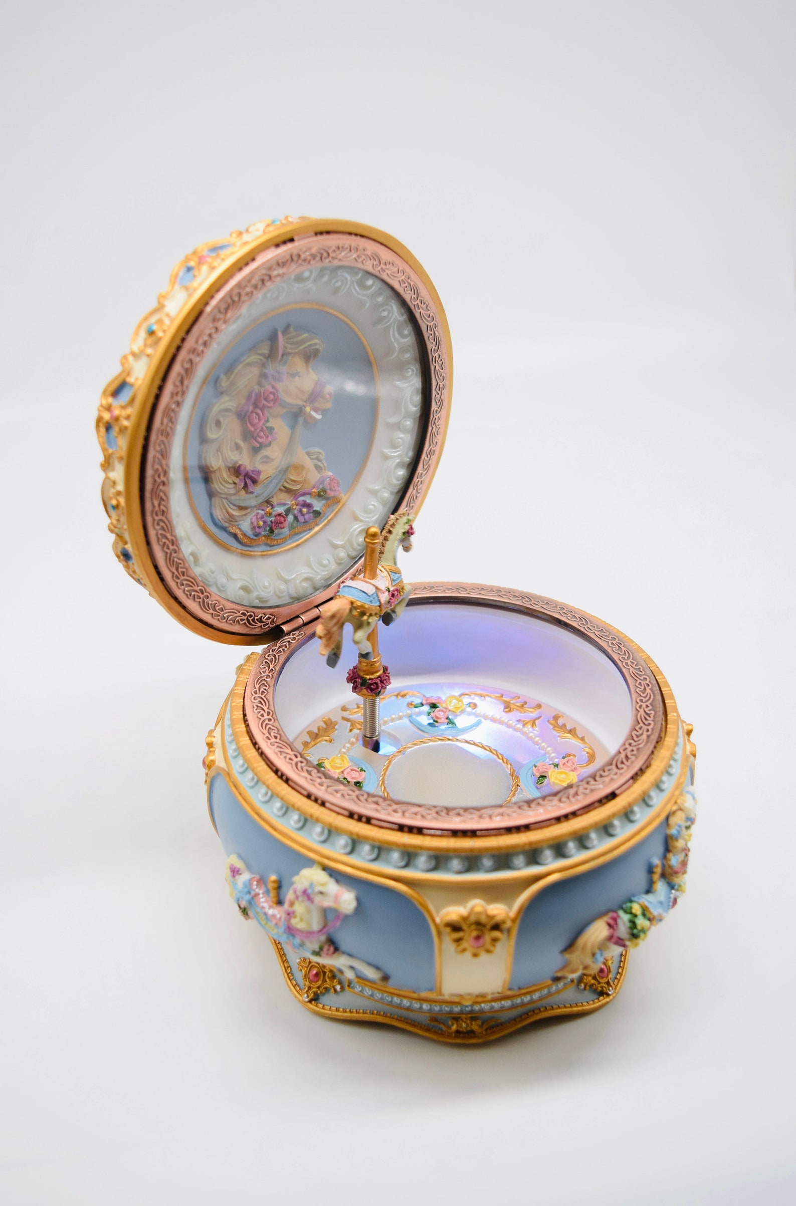 Personalized Classical Carousel Horse Music Box LED Lights Twinkling ...