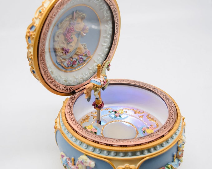 Personalized Classical Carousel Horse Music Box LED Lights Twinkling ...
