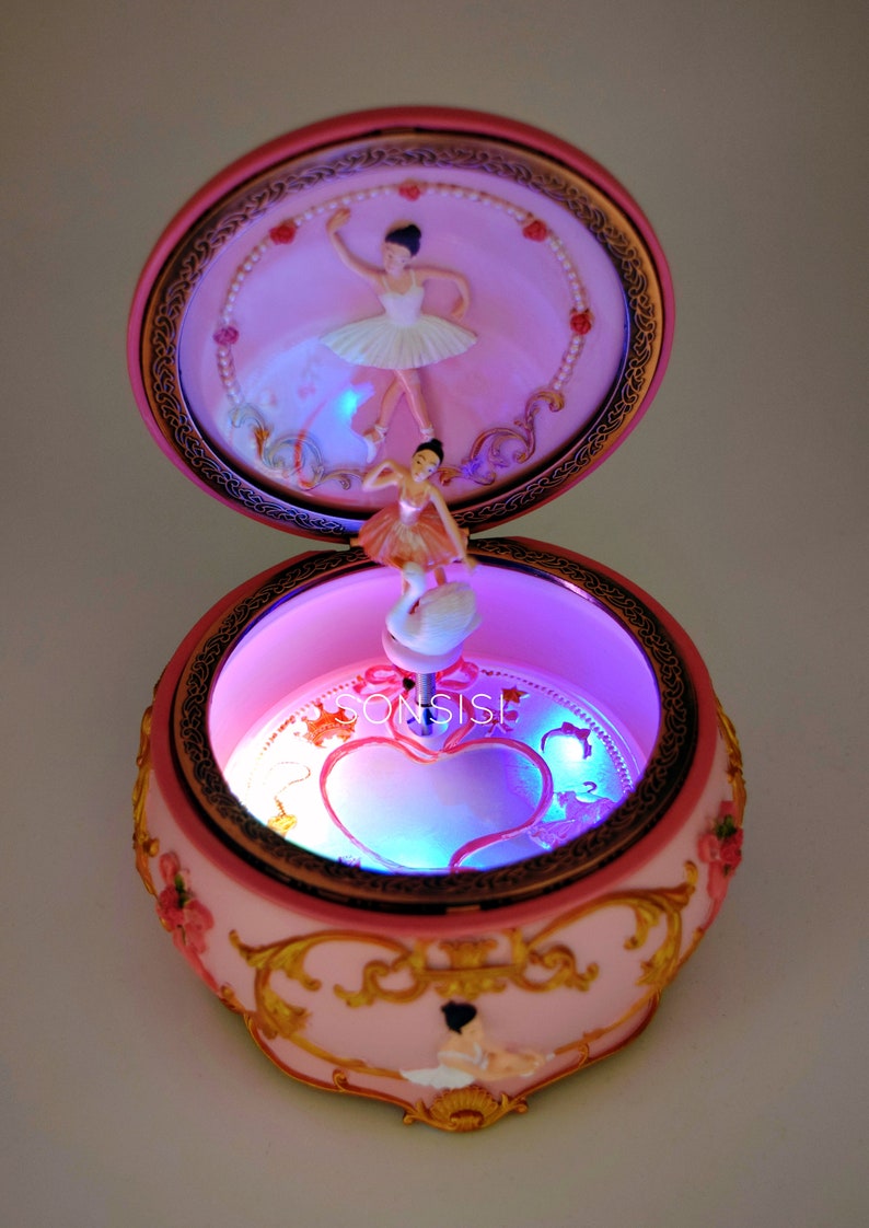 Personalized Ballerina Girl, Mechanism Rotate Music Box With Colorful ...