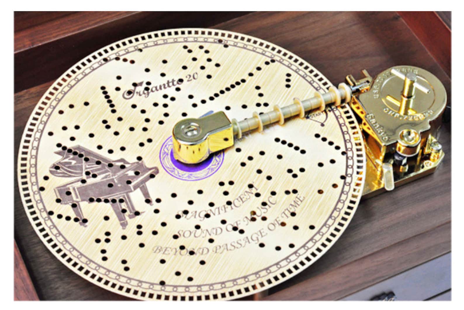 Collectable and Turnable Walnut Wood Music Box With Music Disc | Etsy