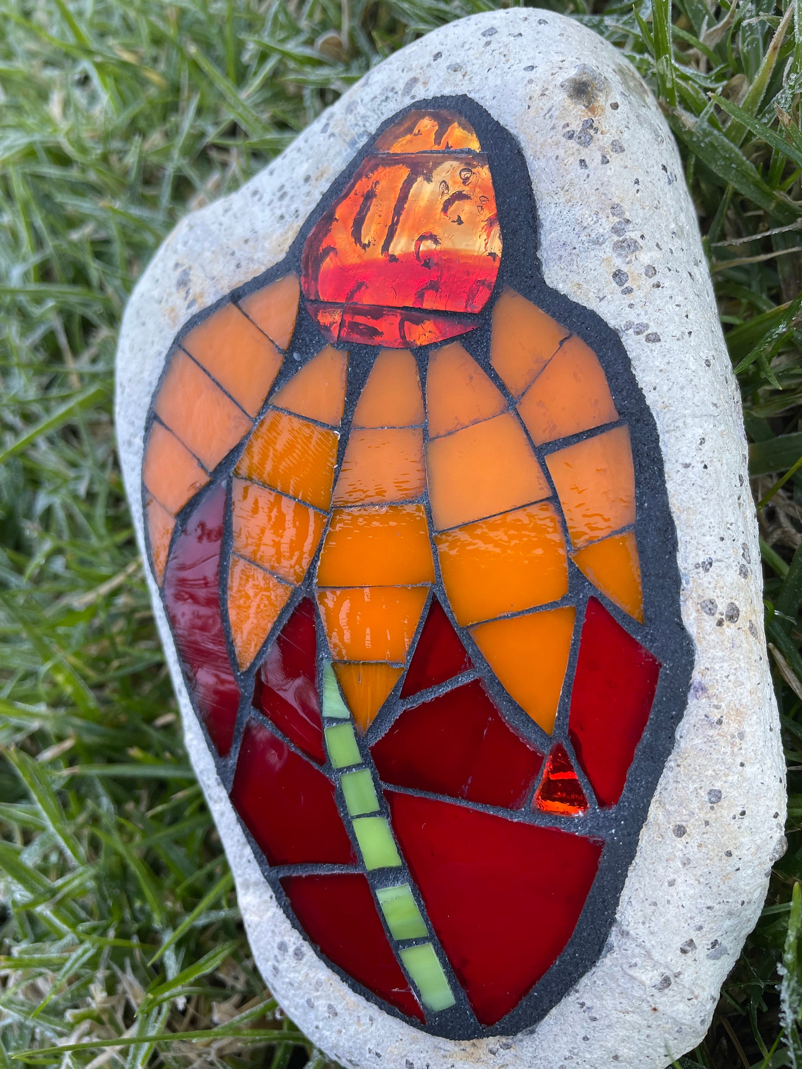 Coneflower Mosaic Rock - Etsy