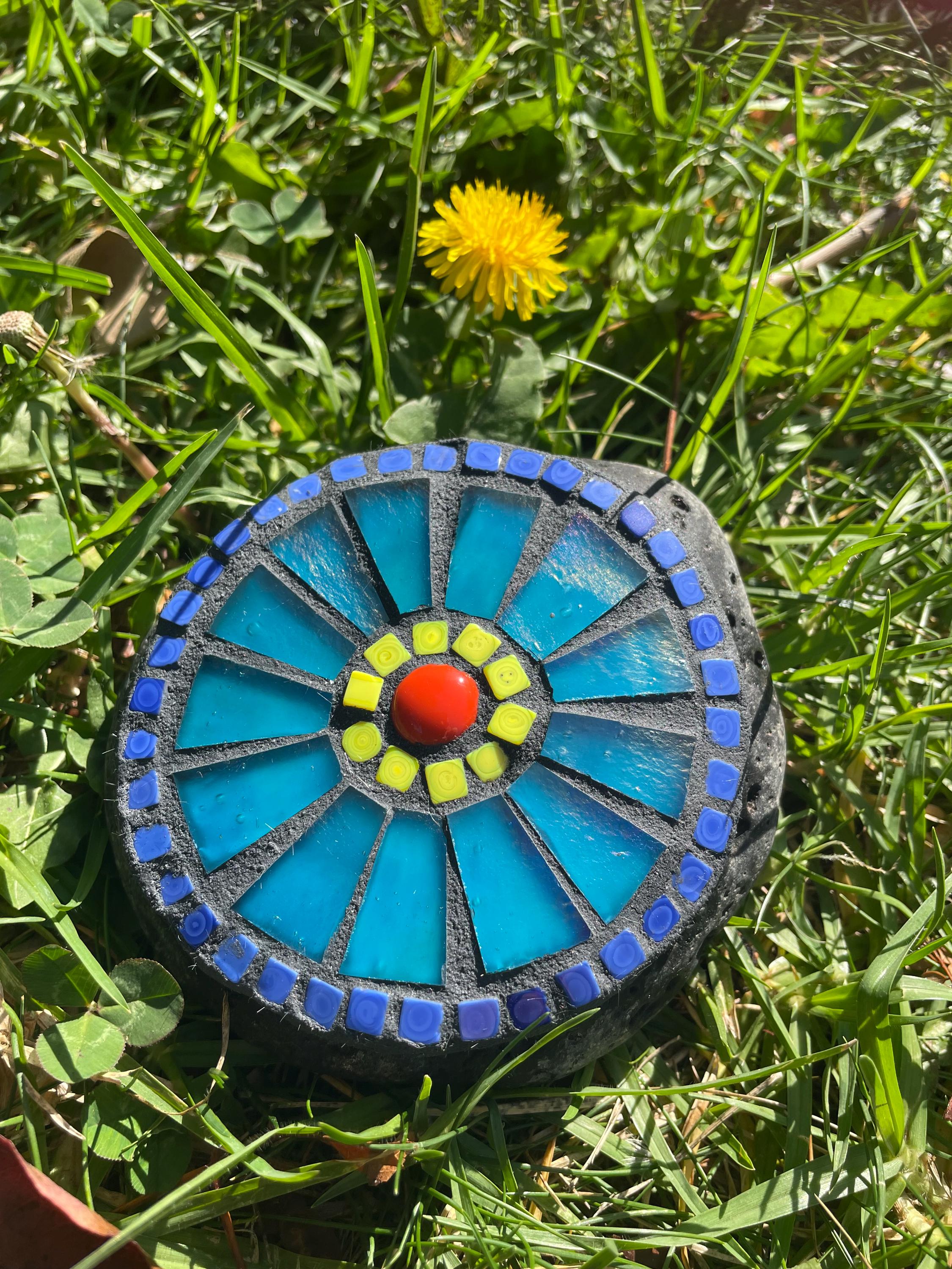 Blue Circle Rock Mosaic - Etsy