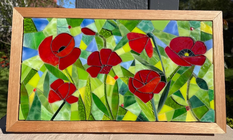 Poppies Wall Art Mosaic - Etsy