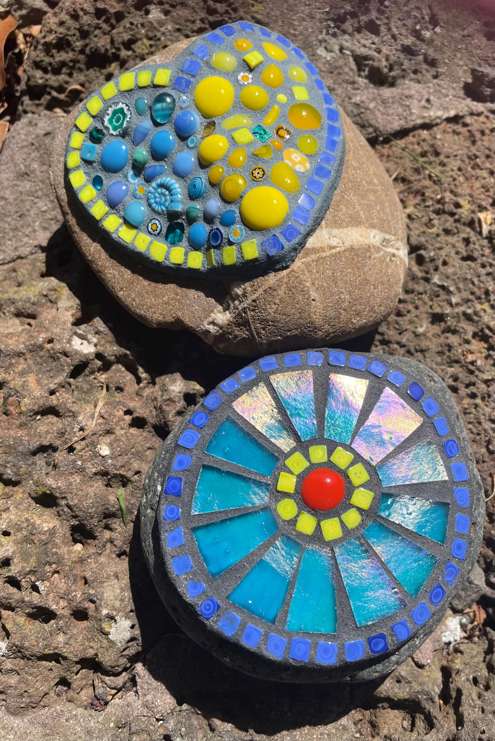 Blue Circle Rock Mosaic - Etsy