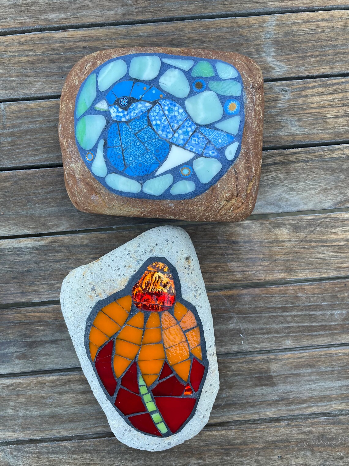 Coneflower Mosaic Rock - Etsy