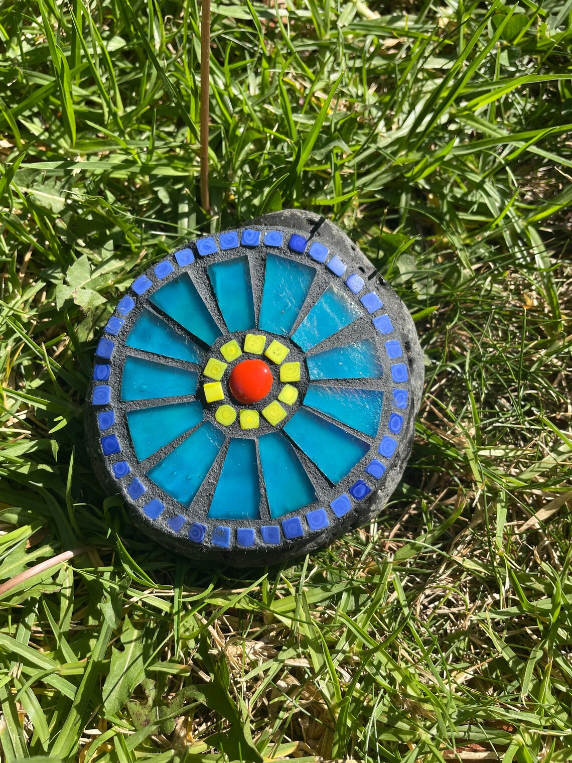 Blue Circle Rock Mosaic - Etsy