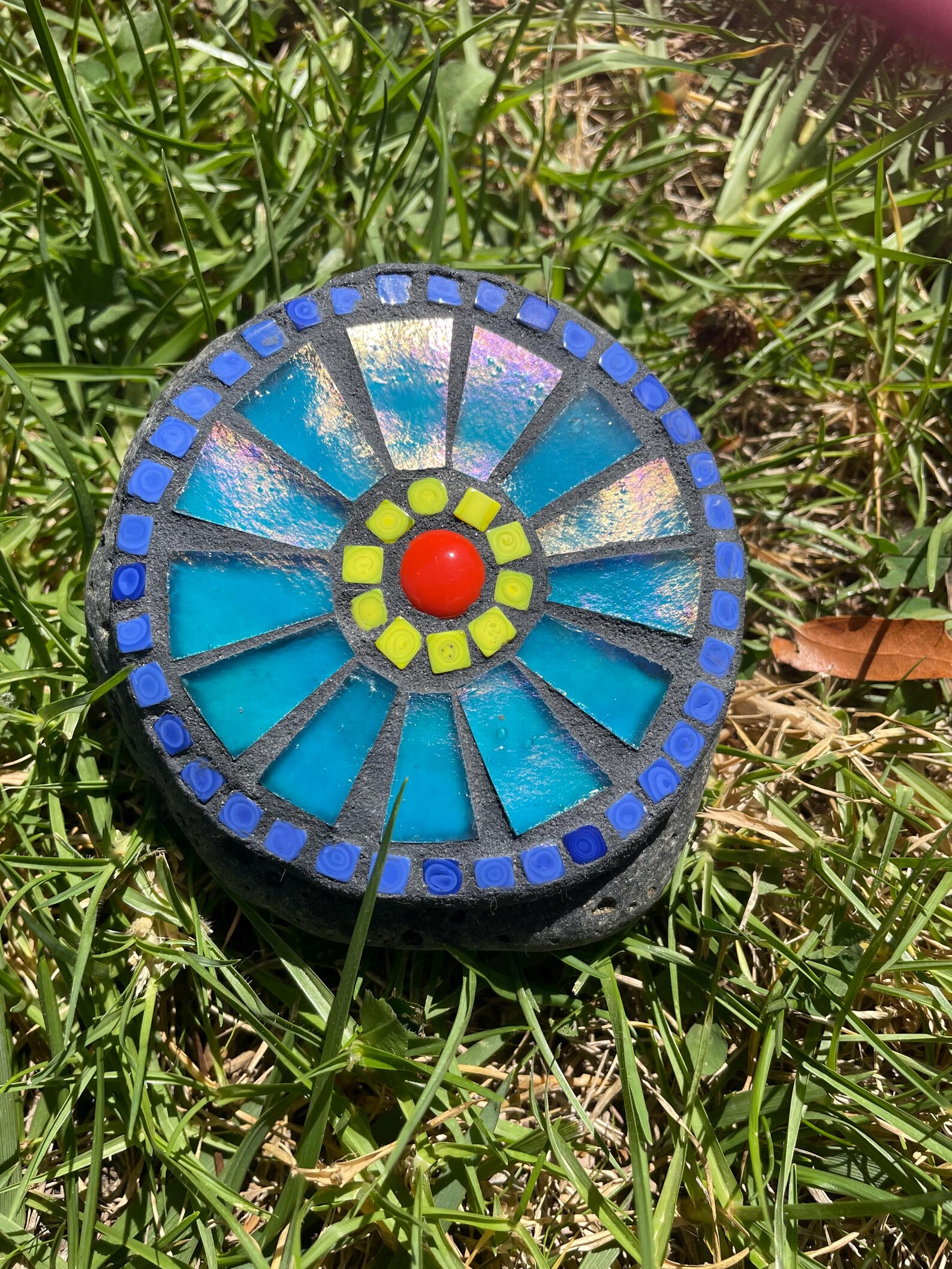 Blue Circle Rock Mosaic - Etsy