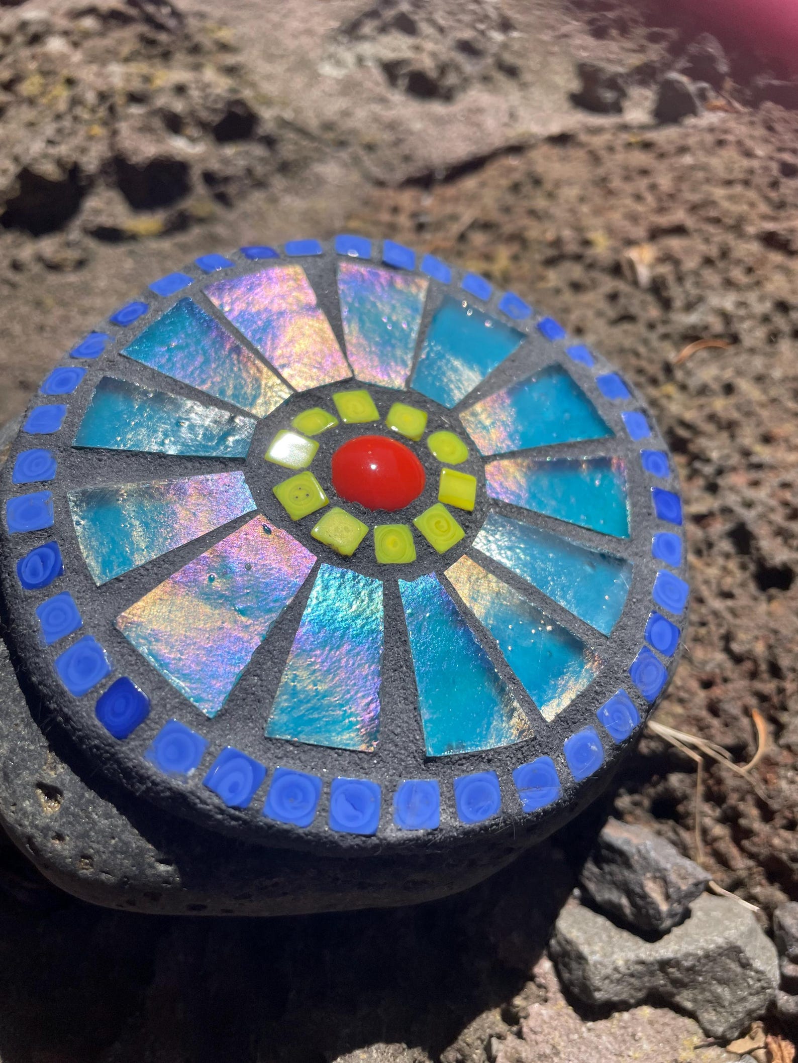 Blue Circle Rock Mosaic - Etsy