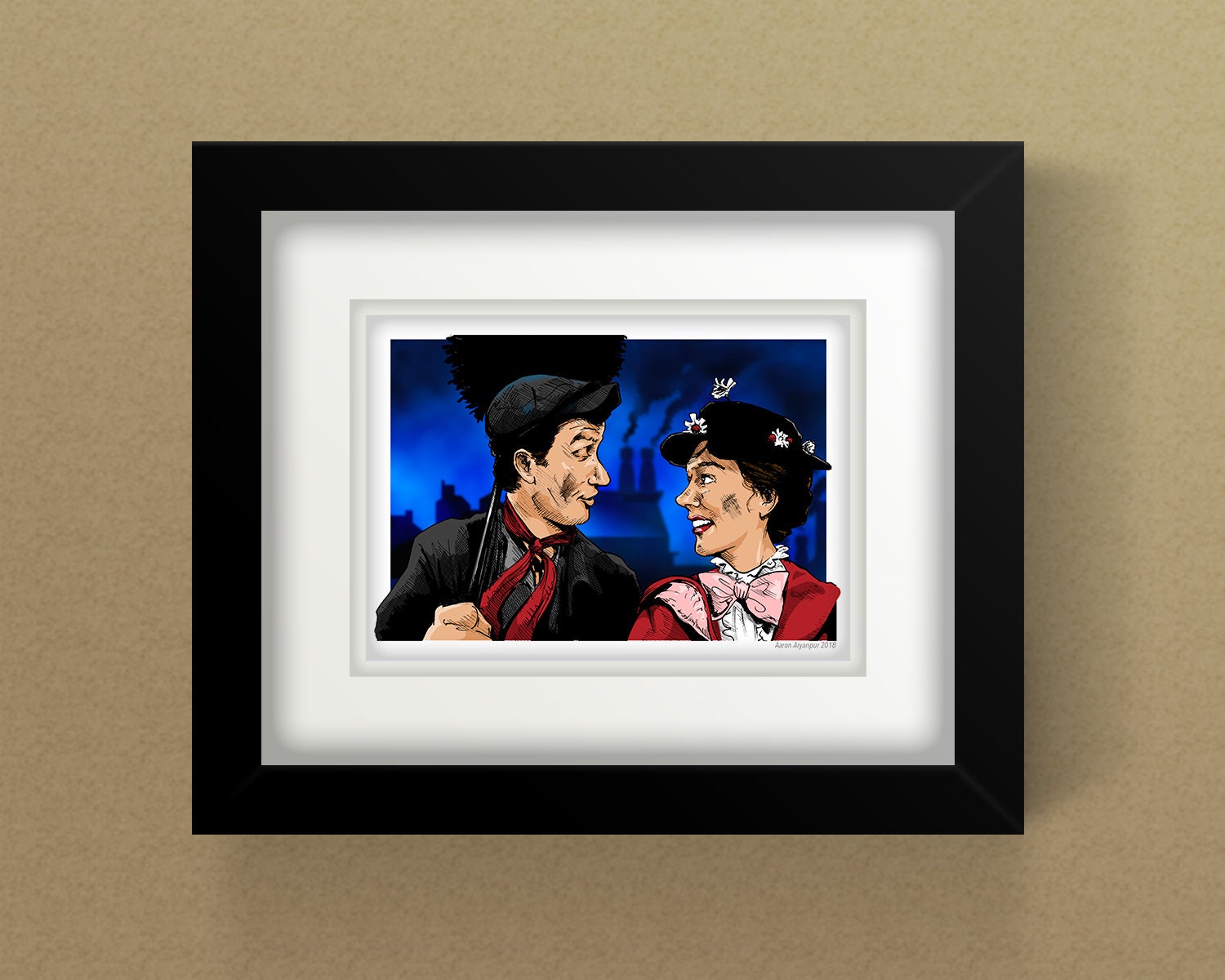 Mary Poppins and Bert Art Print 7x5 - Etsy