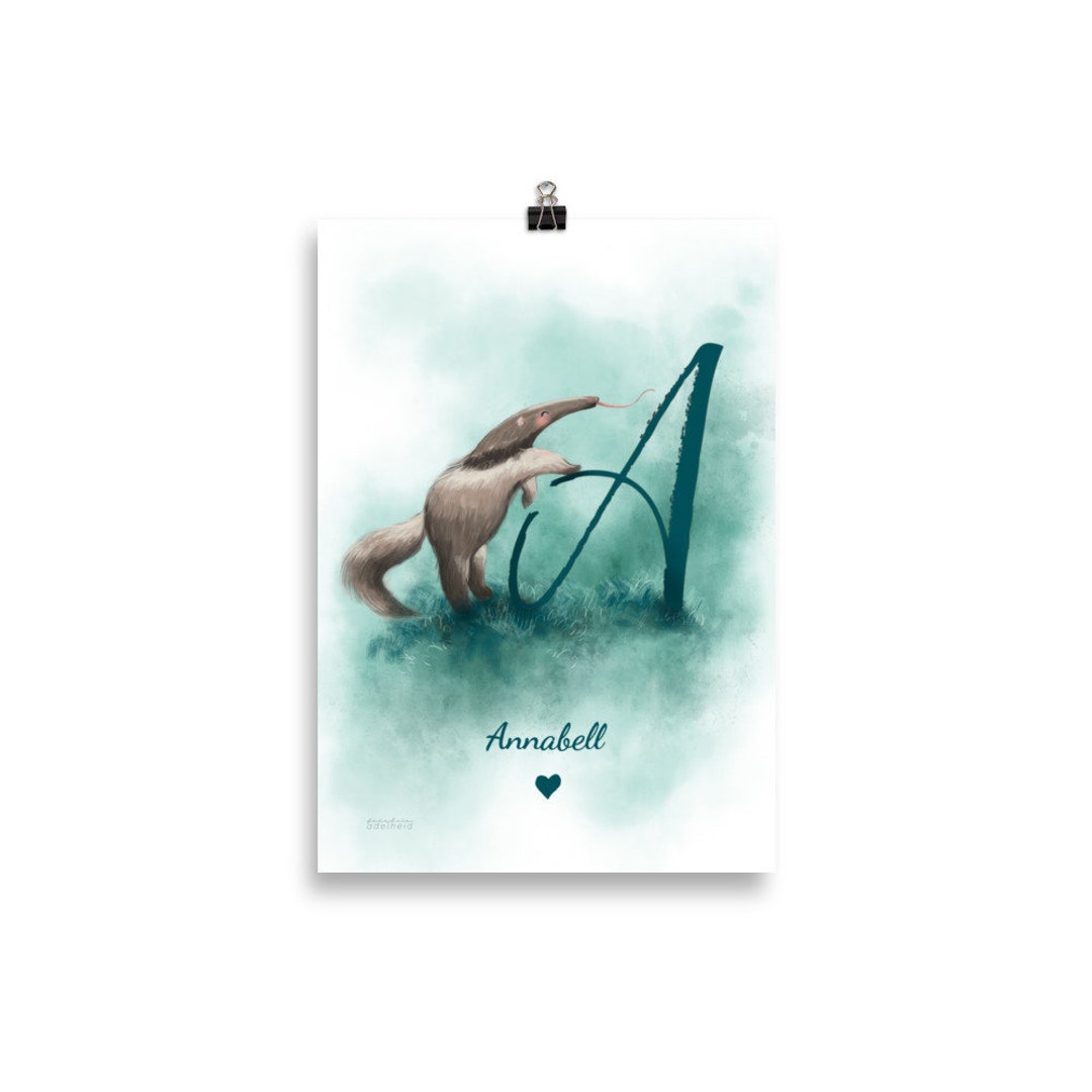 Children's Poster A Like Anteater, Personalized Name Poster for the ...