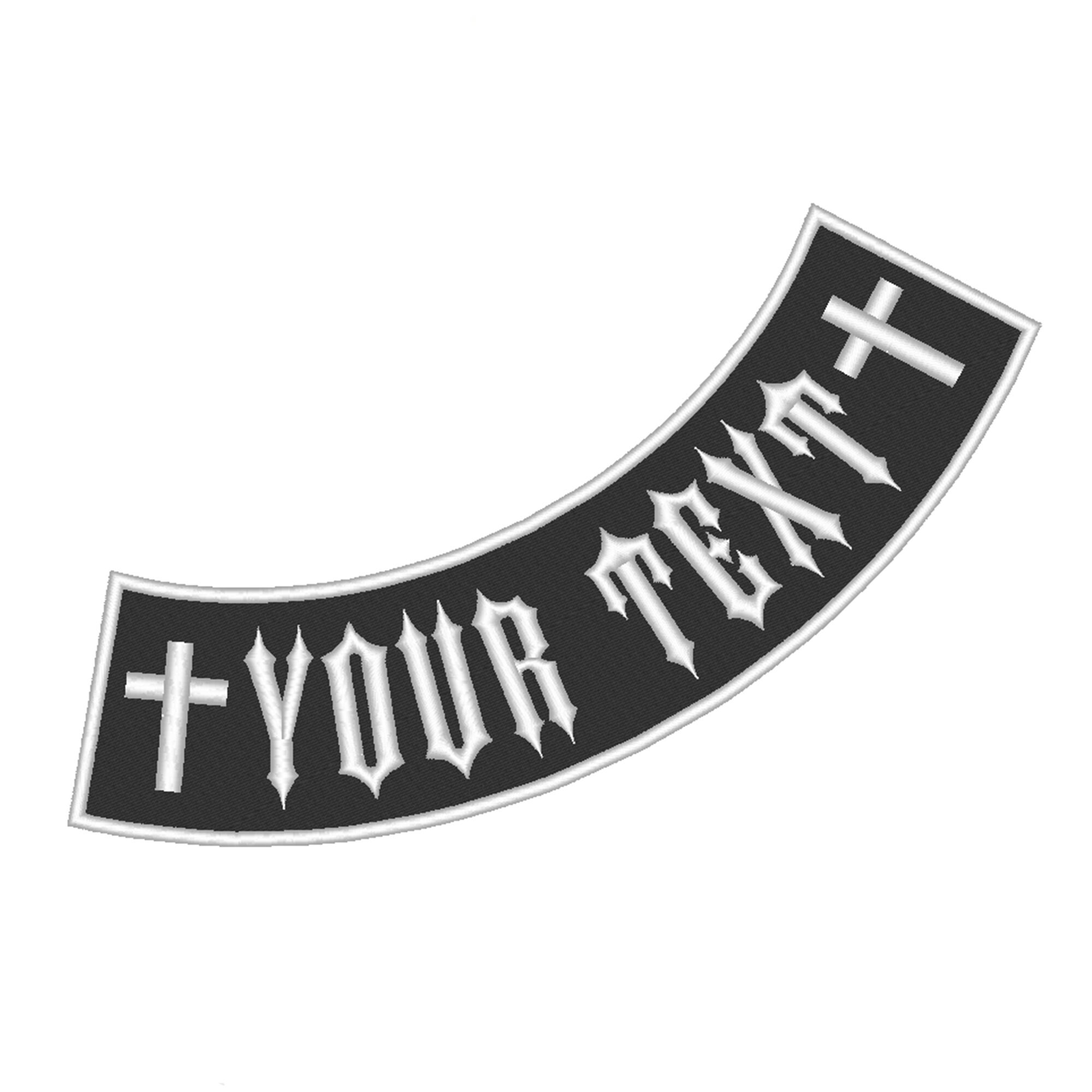 Custom Embroidered Side Rocker with Cross Motorcycle Biker | Etsy