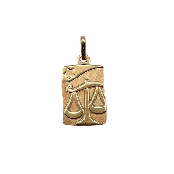 18K Gold Vintage Libra Scales of Justice Rectangular … - Gem
