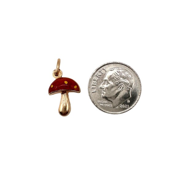18K Gold Vintage 3D Mushroom Toadstool Enamel by Fabo… - Gem