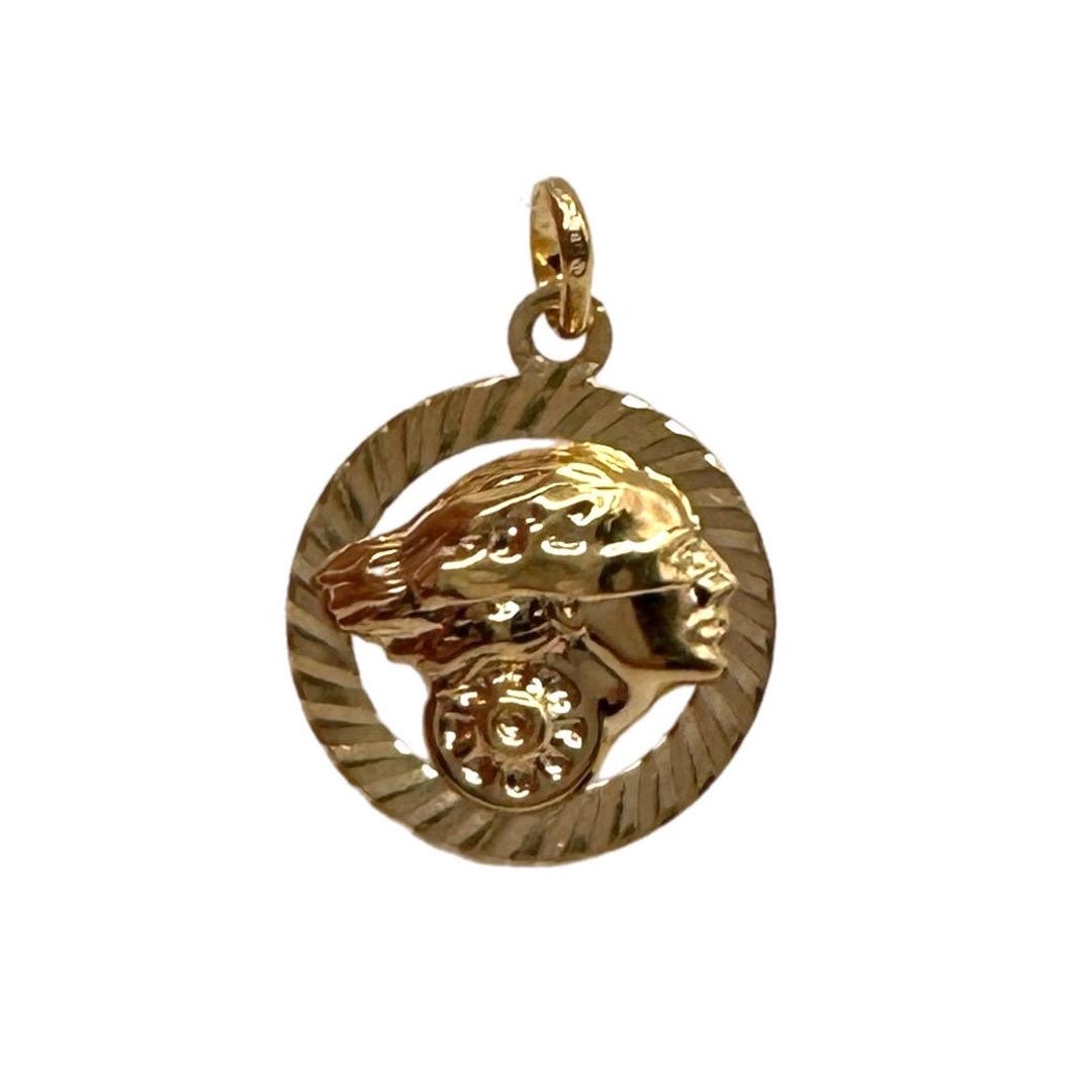 18K Gold Lady Goddess of Fortuna Pendant Charm - Etsy