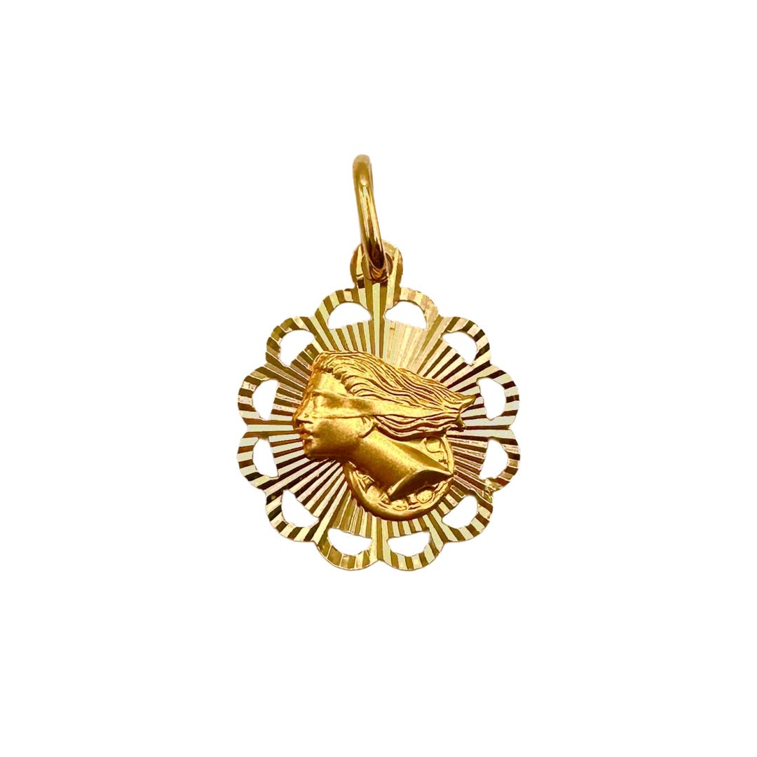 14K Gold Vintage Lady Goddess of Fortuna Pendant Charm - Etsy