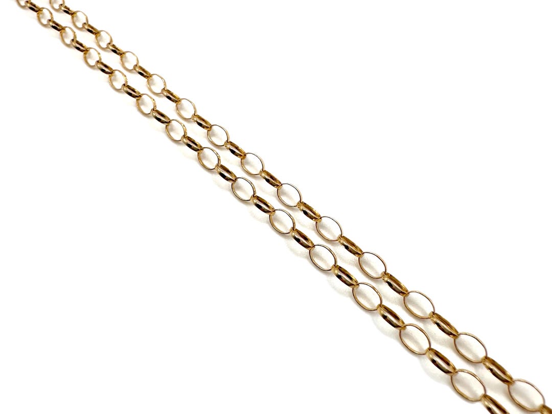 9K 9CT Gold Estate Rolo Link 19.75 Chain Necklace - Etsy