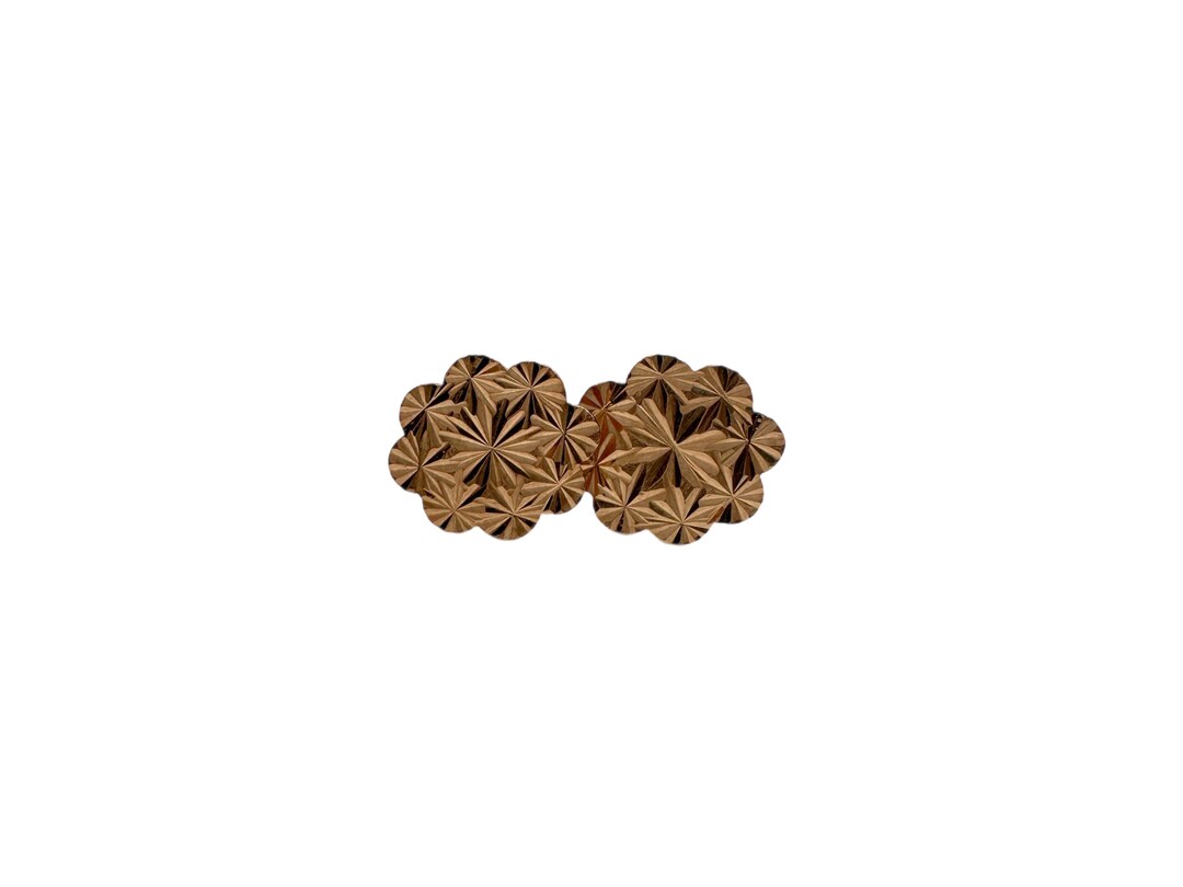9K 9CT Gold Vintage Engine Turned Flower Stud Earrings - Etsy