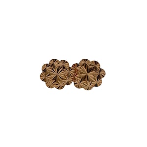 9K 9CT Gold Vintage Engine Turned Flower Stud Earrings - Etsy