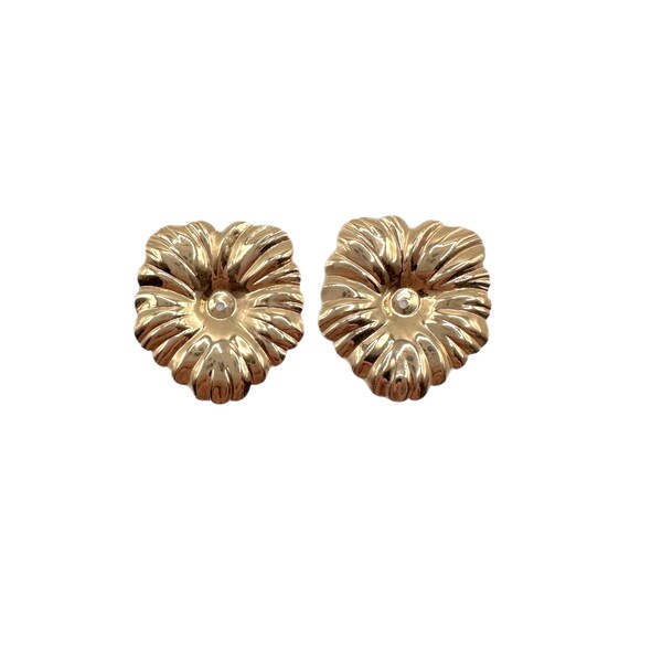 Large Gold Flower Earring - Etsy