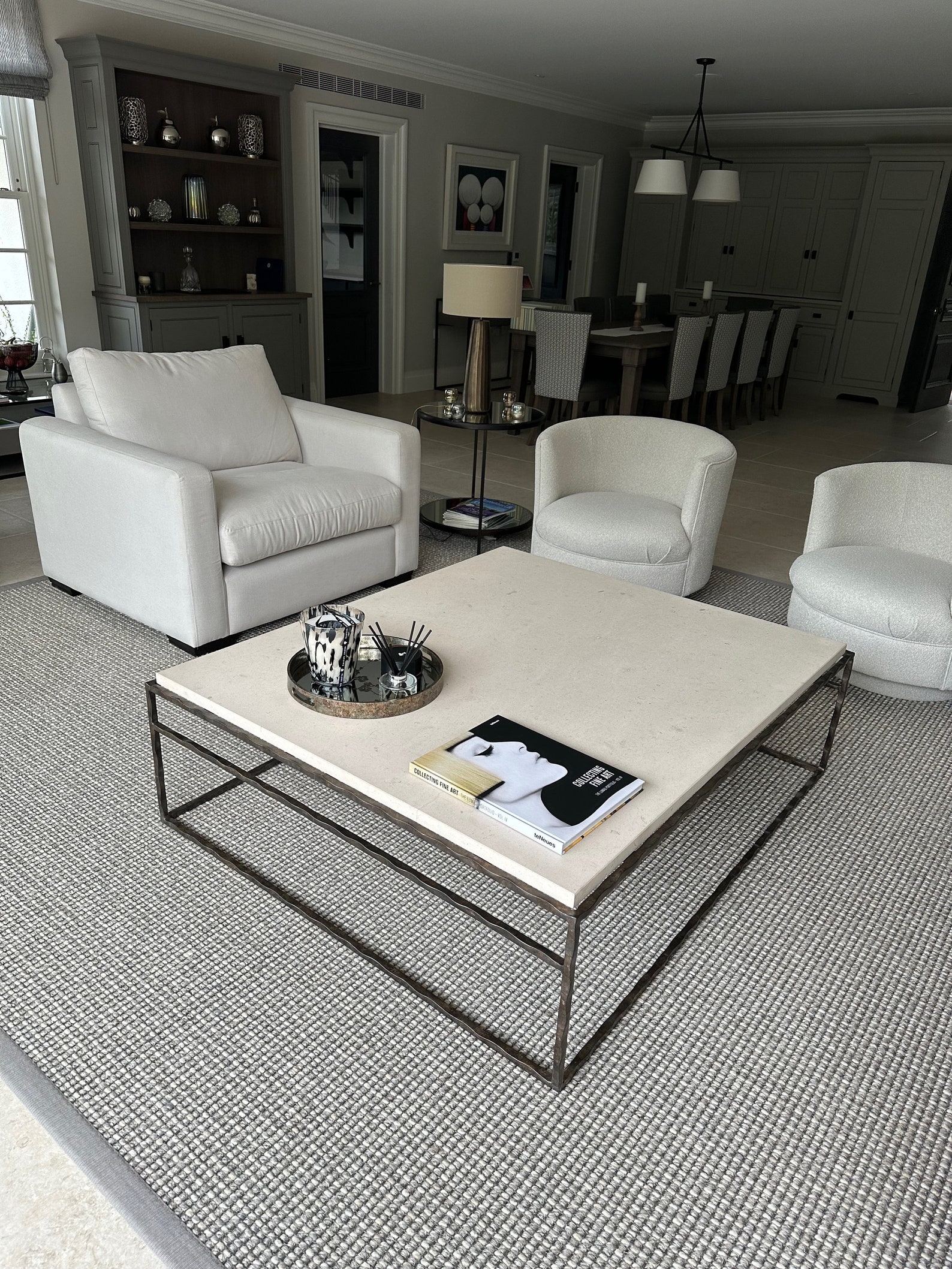 Forged Metal Coffee Table, Metal Table, Marble Table, Forged Steel ...