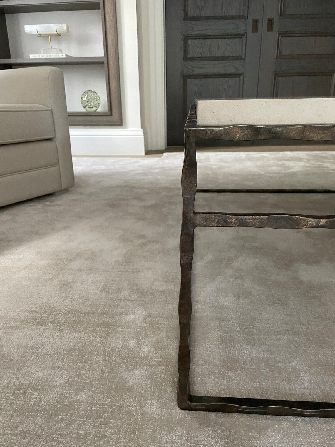 Forged Metal Coffee Table, Metal Table, Marble Table, Forged Steel ...