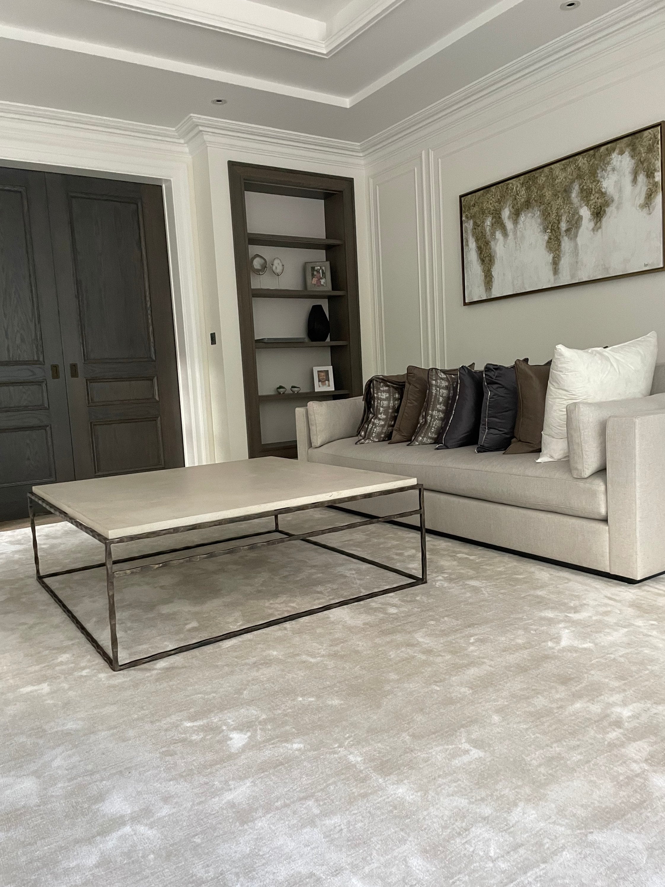 Forged Metal Coffee Table, Metal Table, Marble Table, Forged Steel ...