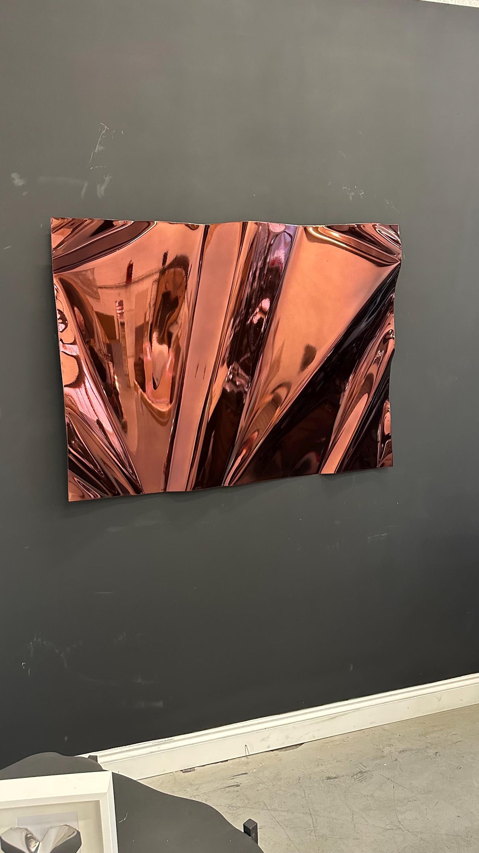 Dark Copper Concave Mirror Sculpture: Abstract Wall Art by Piers Henry ...