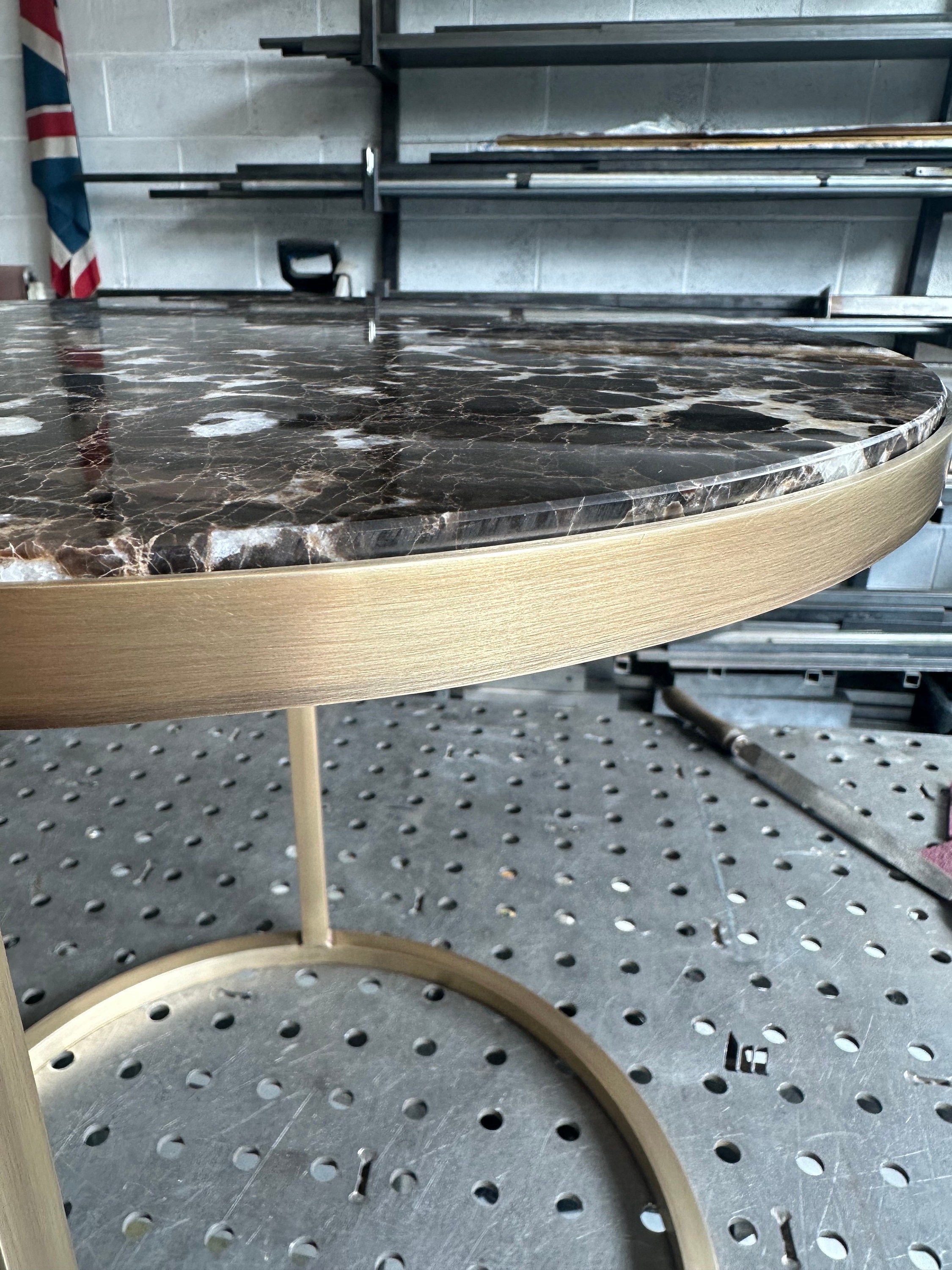 Brass Side Table Luxury Side Table Round Marble Table - Etsy