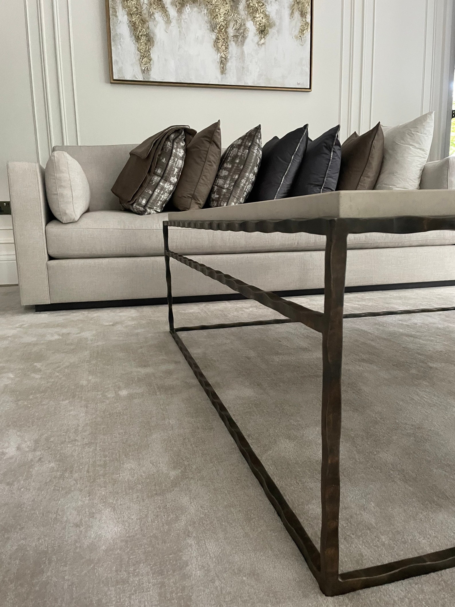 Forged Metal Coffee Table, Metal Table, Marble Table, Forged Steel ...