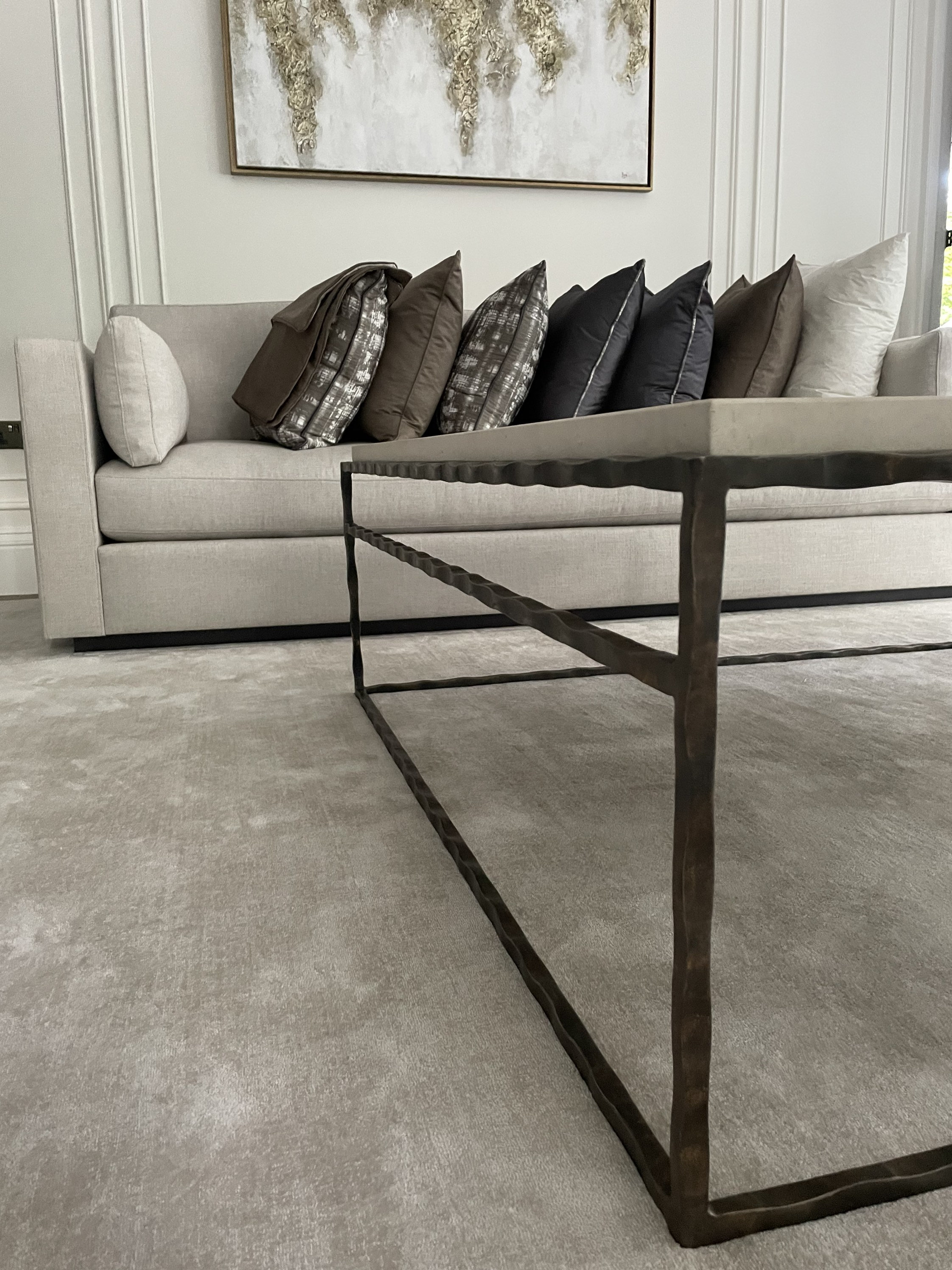 Forged Metal Coffee Table, Metal Table, Marble Table, Forged Steel ...