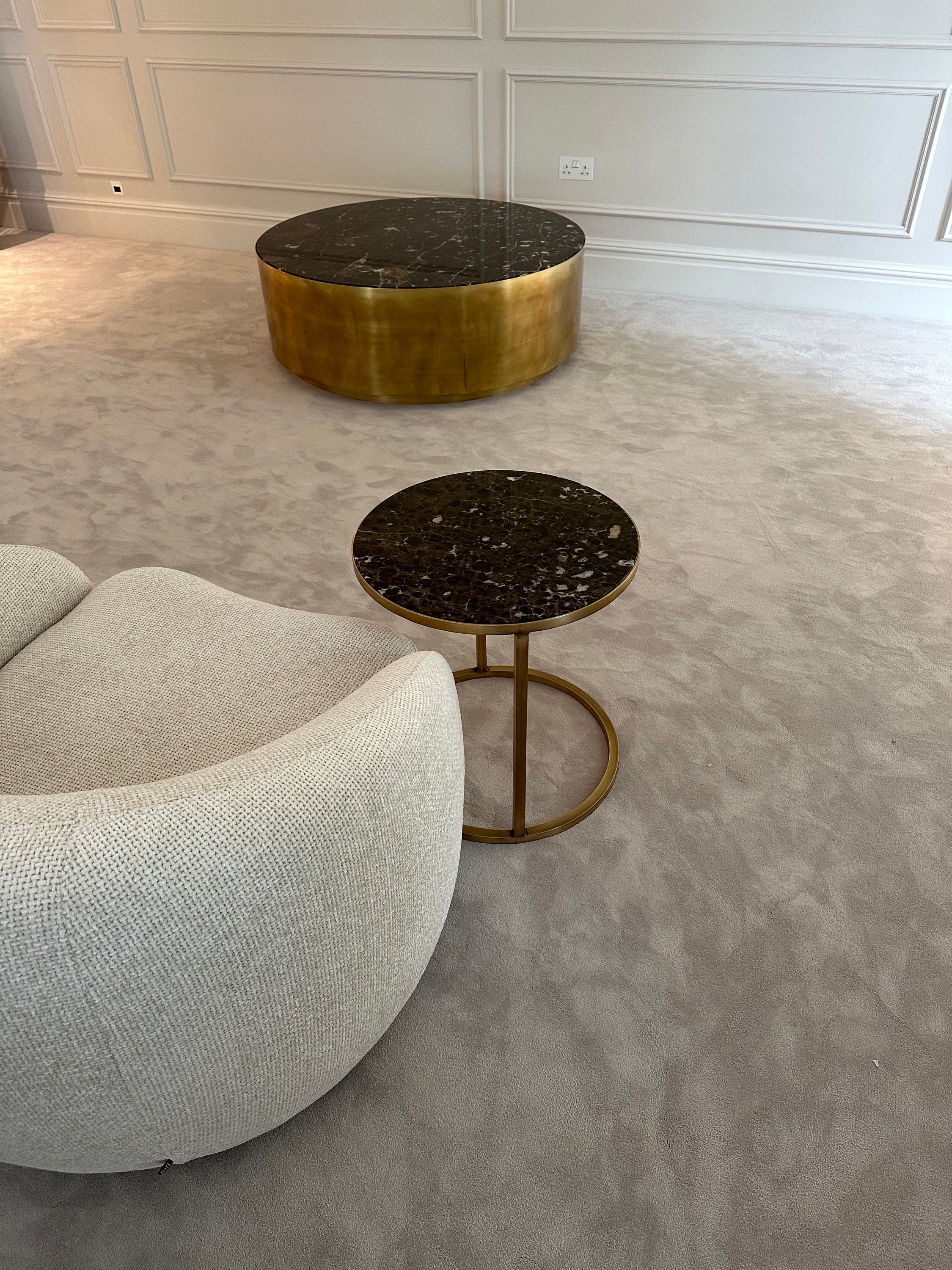 Brass Side Table Luxury Side Table Round Marble Table - Etsy