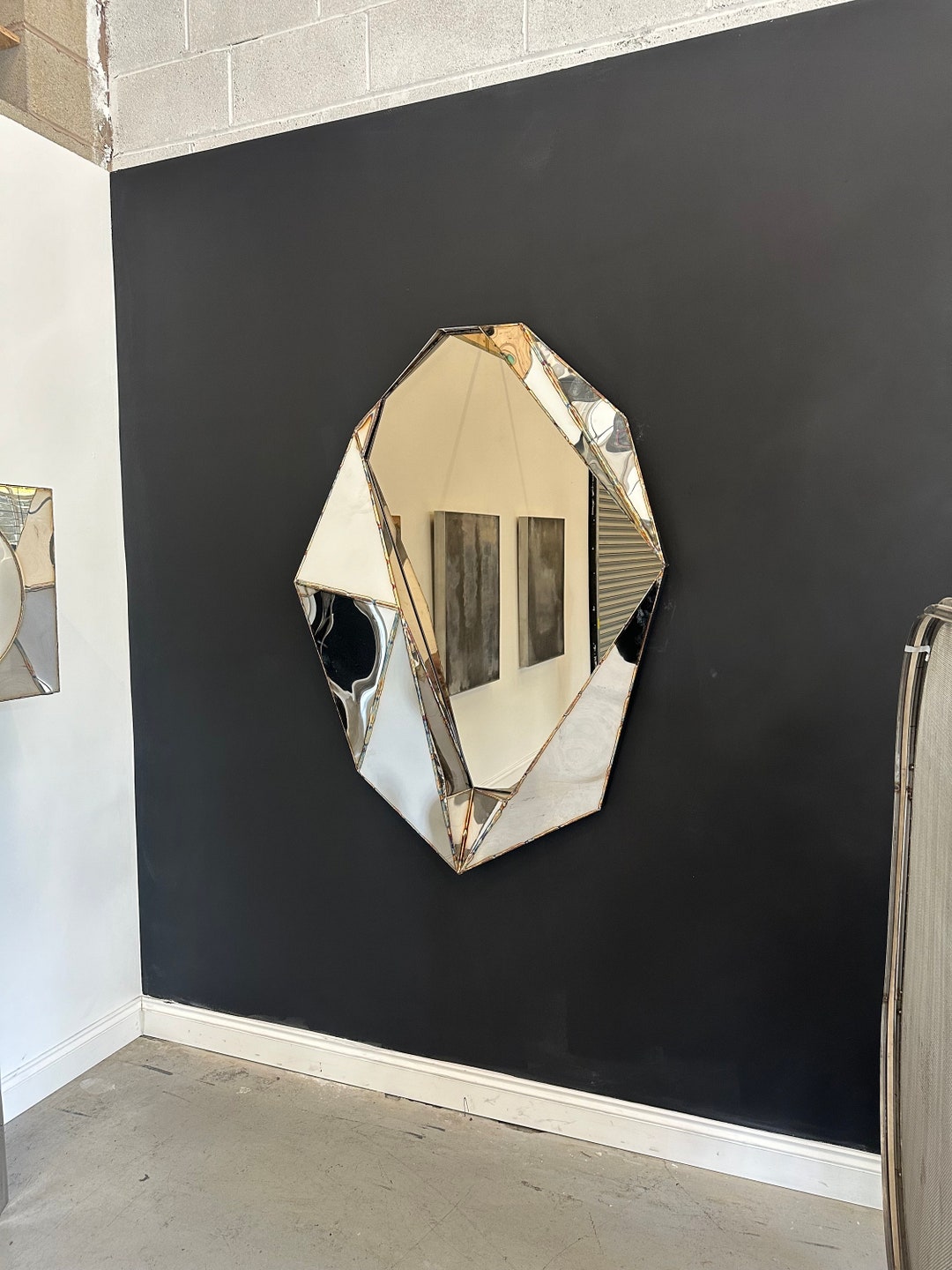 Statement Mirror Sculpture, Feature Mirror, Stainless Steel Art, Large ...