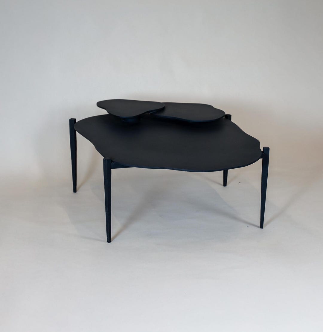 Black Wavy Coffee Table: Organic Modern Design - Etsy