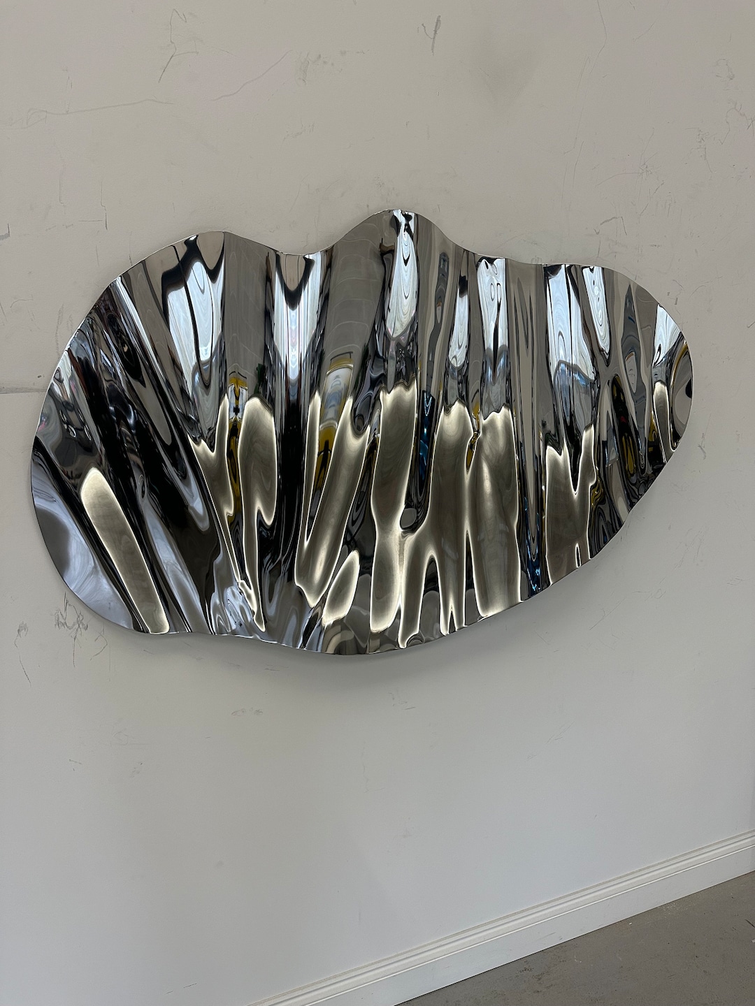 Puddle Mirror - Pond Mirror , Metal Artwork- -chrome Art - Wall ...