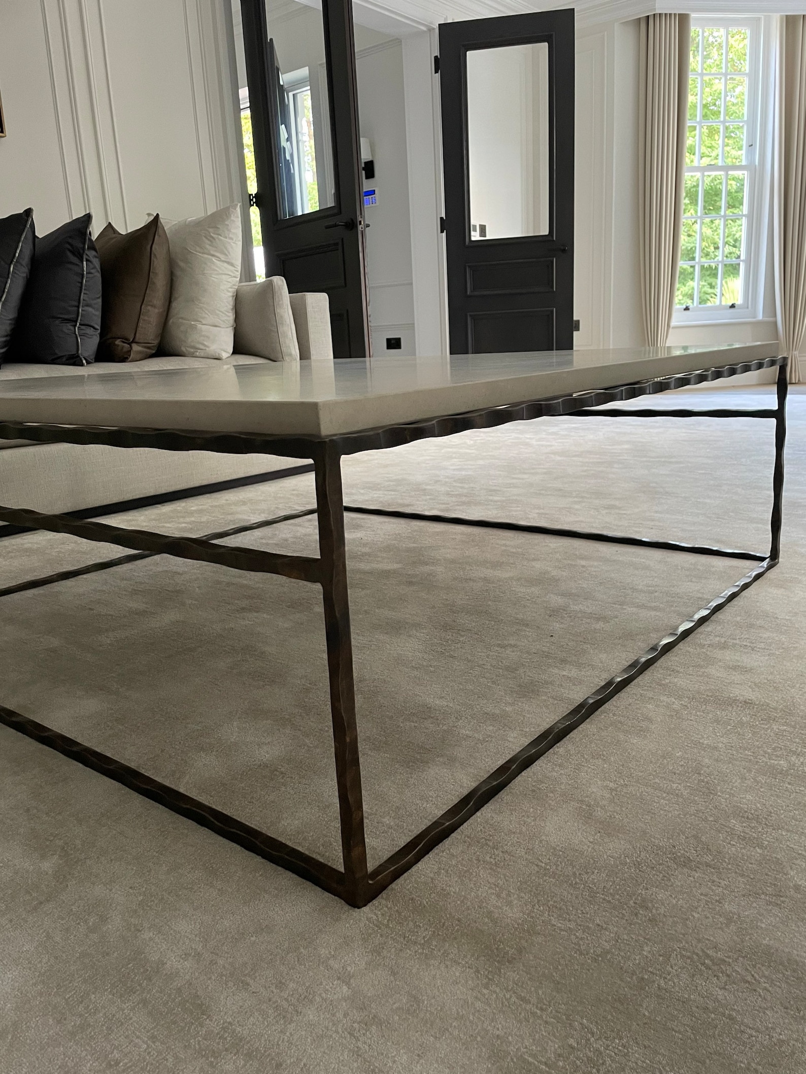 Forged Metal Coffee Table, Metal Table, Marble Table, Forged Steel ...