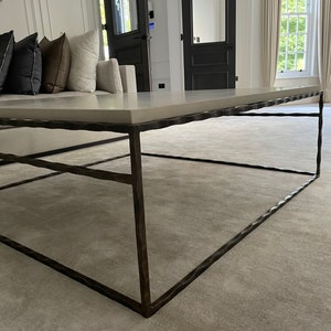 Forged Metal Coffee Table, Metal Table, Marble Table, Forged Steel ...
