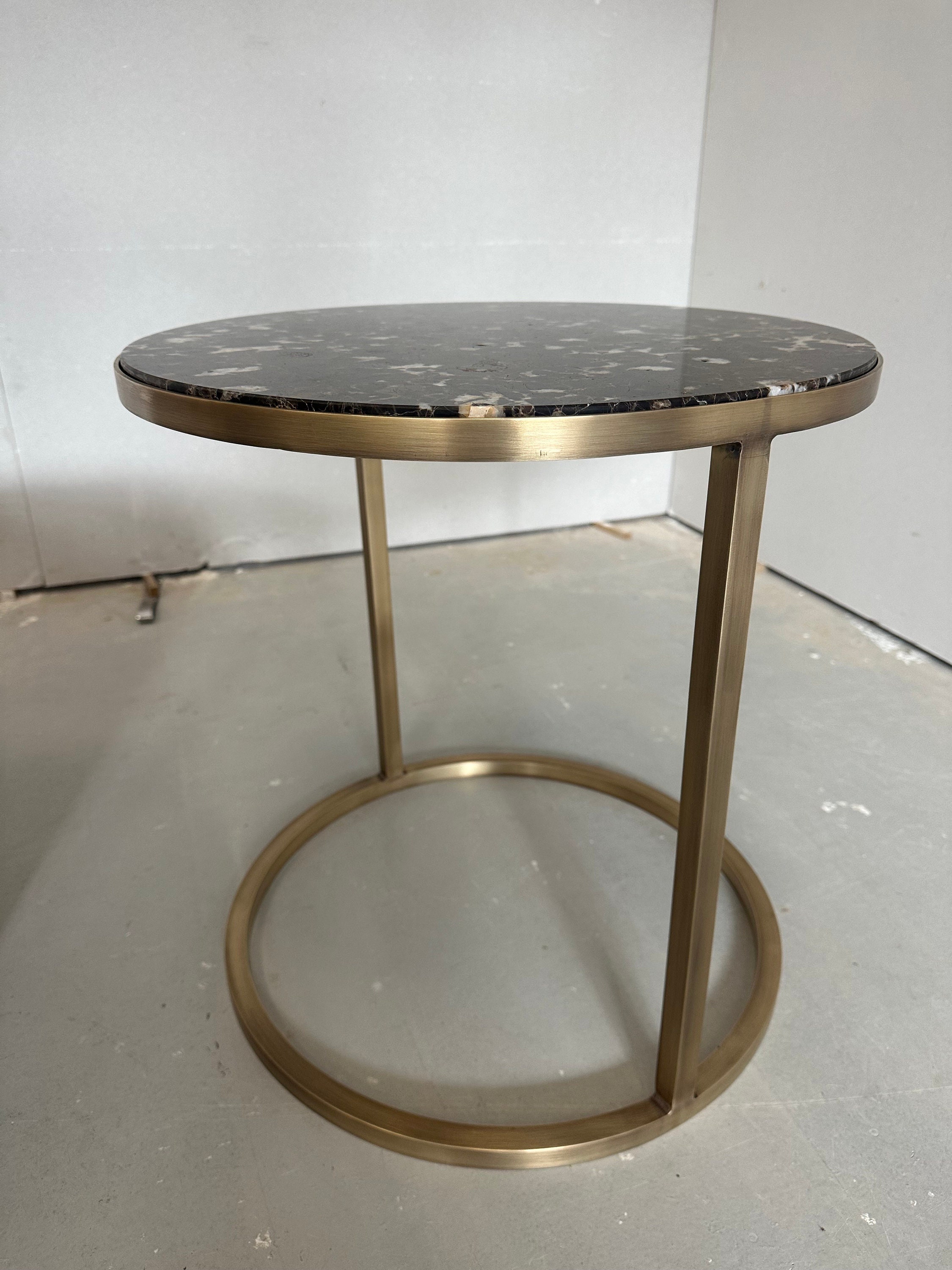 Brass Side Table Luxury Side Table Round Marble Table - Etsy