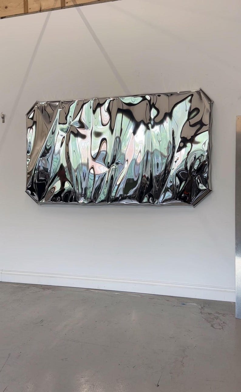 Handmade Chrome Metal Wall Sculpture: Concave Mirror Abstract Art - Etsy