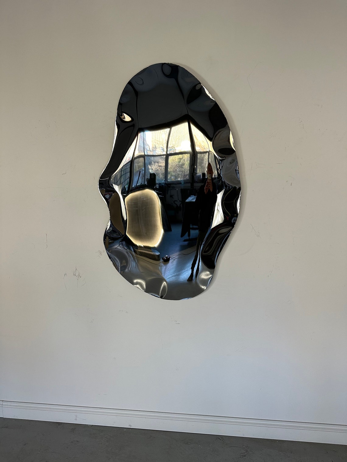 Puddle Mirror, Sculpture , Convex Mirror Corvex Mirror, Chrome Mirror ...