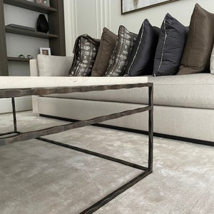 Forged Metal Coffee Table, Metal Table, Marble Table, Forged Steel ...