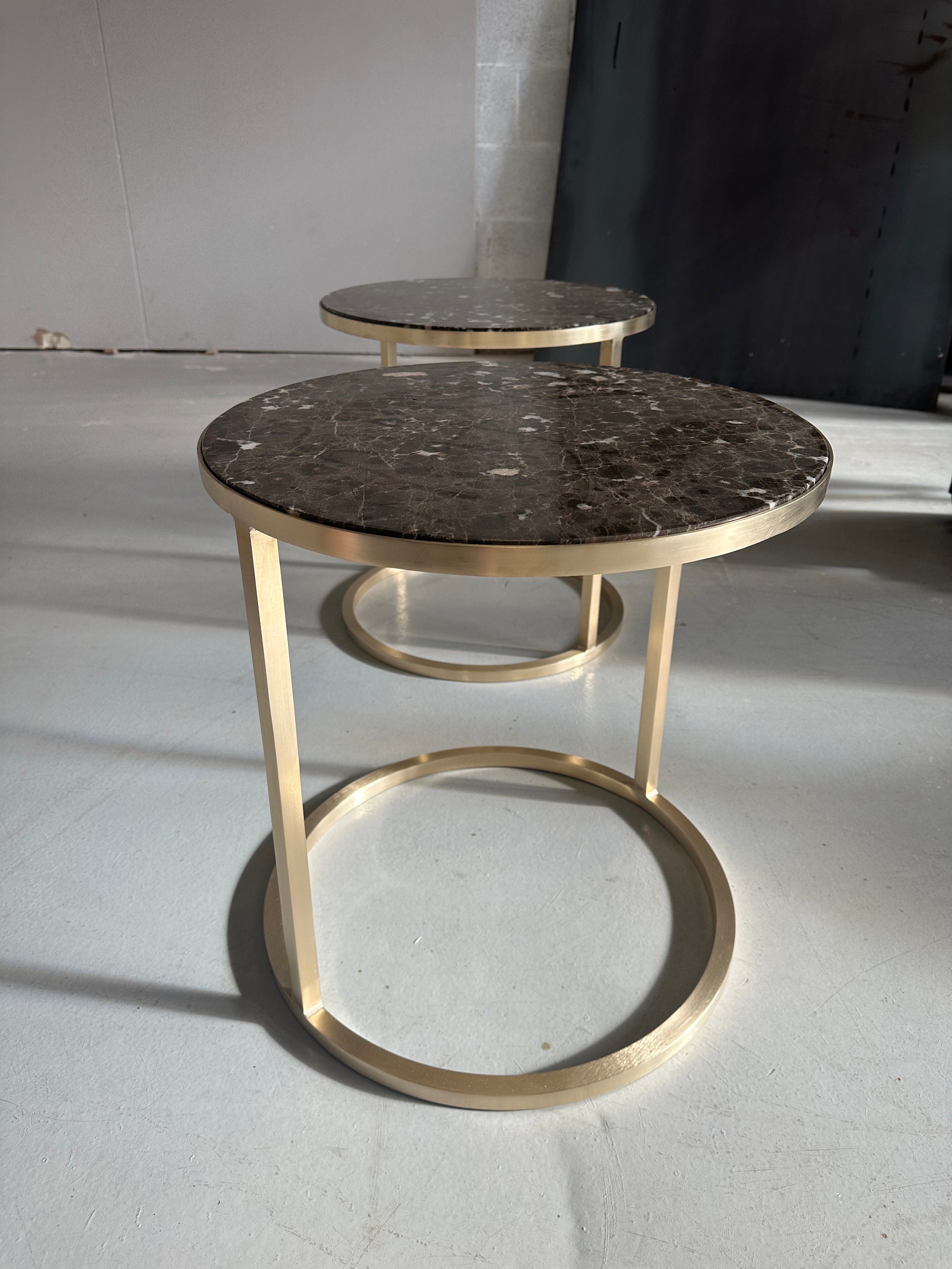Brass Side Table Luxury Side Table Round Marble Table - Etsy