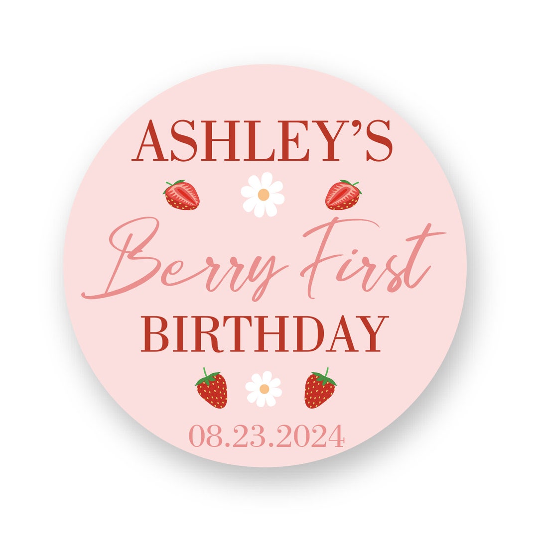Berry First Sticker - Its a Girl - Birthday Sticker - 40 Ct ...