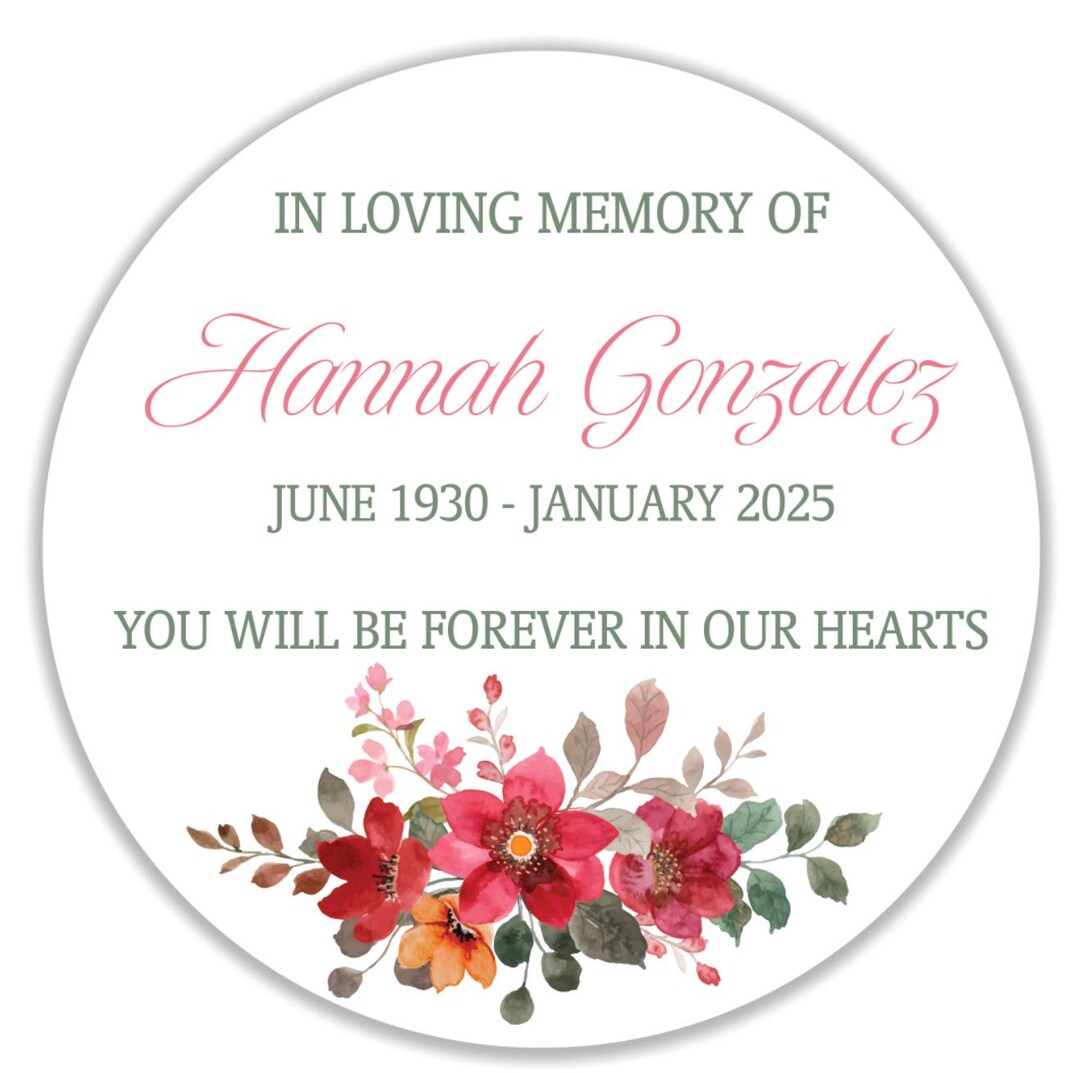 Memorial Stickers - in Loving Memory of - Custom Stickers ...